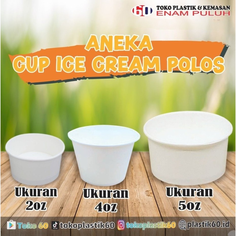 Jual Cup es krim Ice Cream Cup 5 oz Polos | Shopee Indonesia