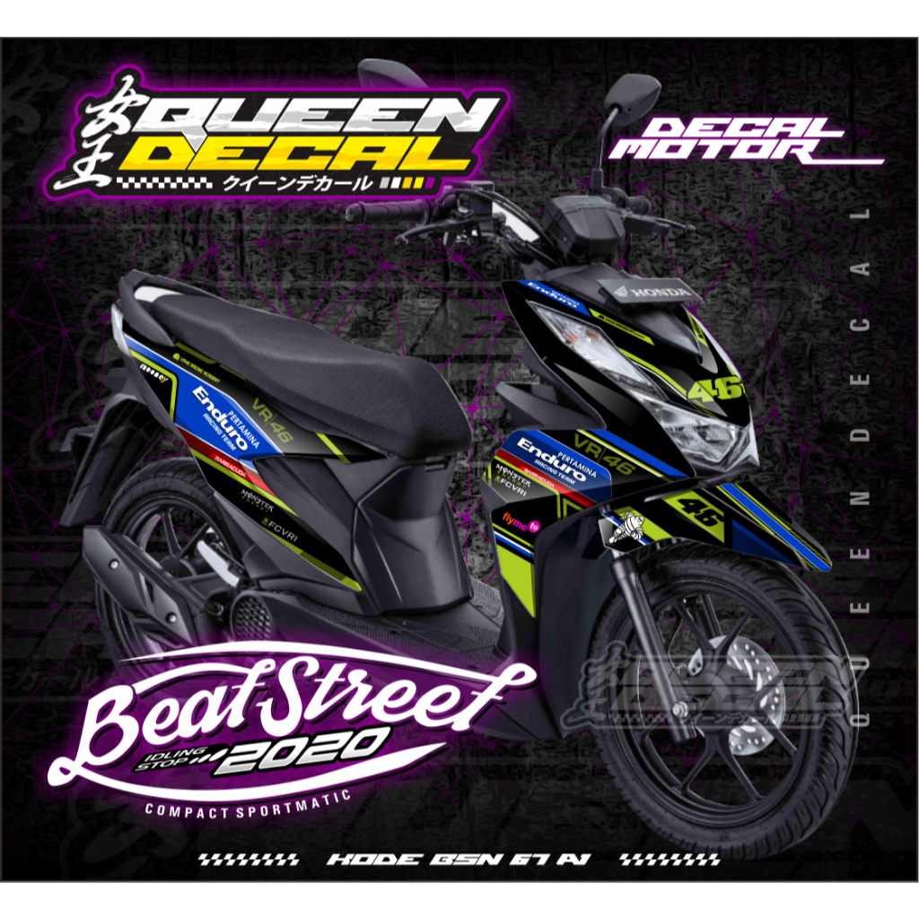 Jual Decal Stiker Full Body Motor Beat Street 2020 / Stiker Bahana ...