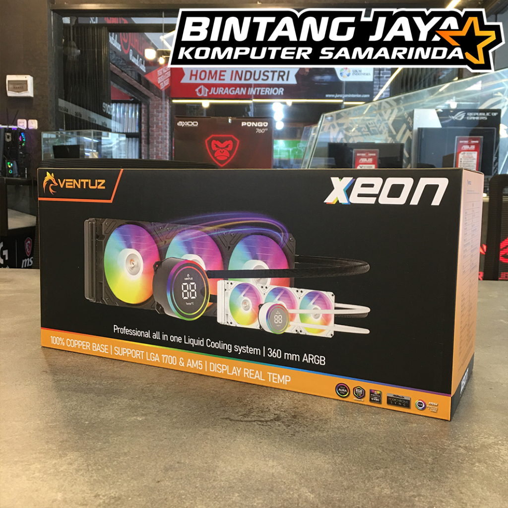 Jual VENTUZ Xeon Liquid Cooler Triple Fan 360mm ARGB Real Time Display | Shopee Indonesia