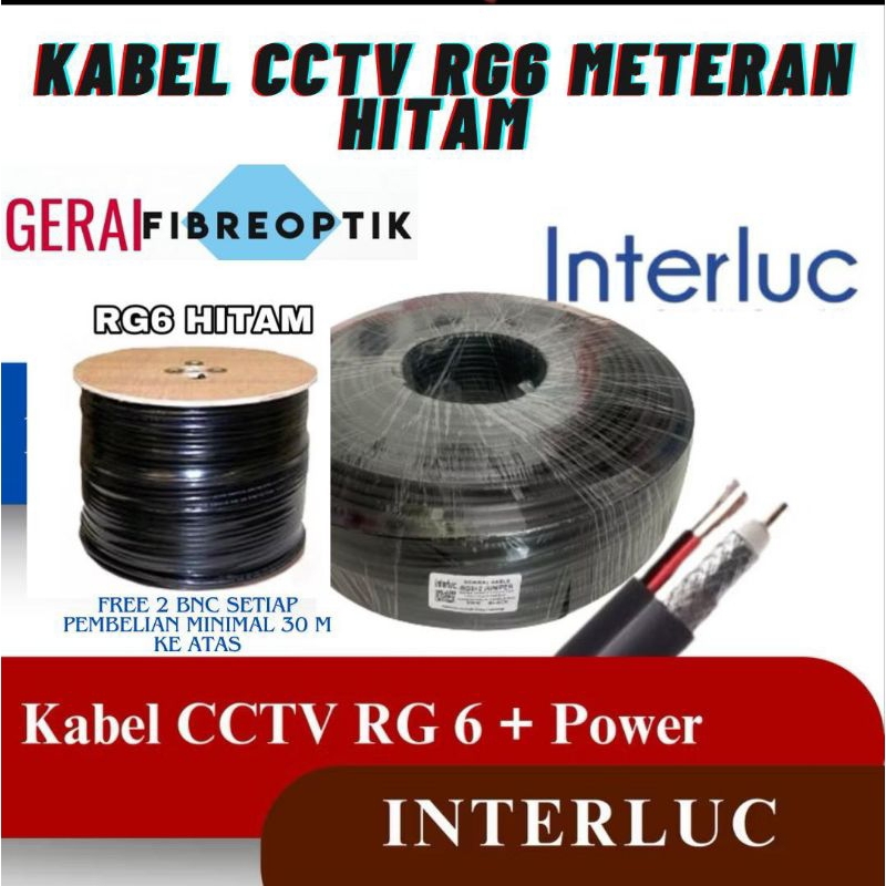 Jual Kabel cctv coaxial RG6 + power meteran eceran permeter 20 Meter (20METER)-GFO | Shopee ...