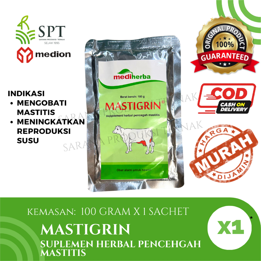 Jual MASTIGRIN 100 GRAM SUPLEMEN HERBAL PENCEGAH MASTITIS SAPI ...