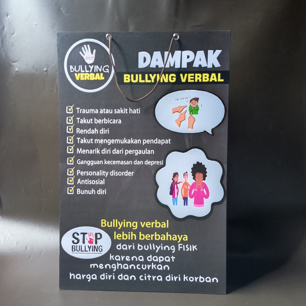 Jual Poster Gantung A3 | Hard Poster STOP Bullying Verbal | Dampak ...