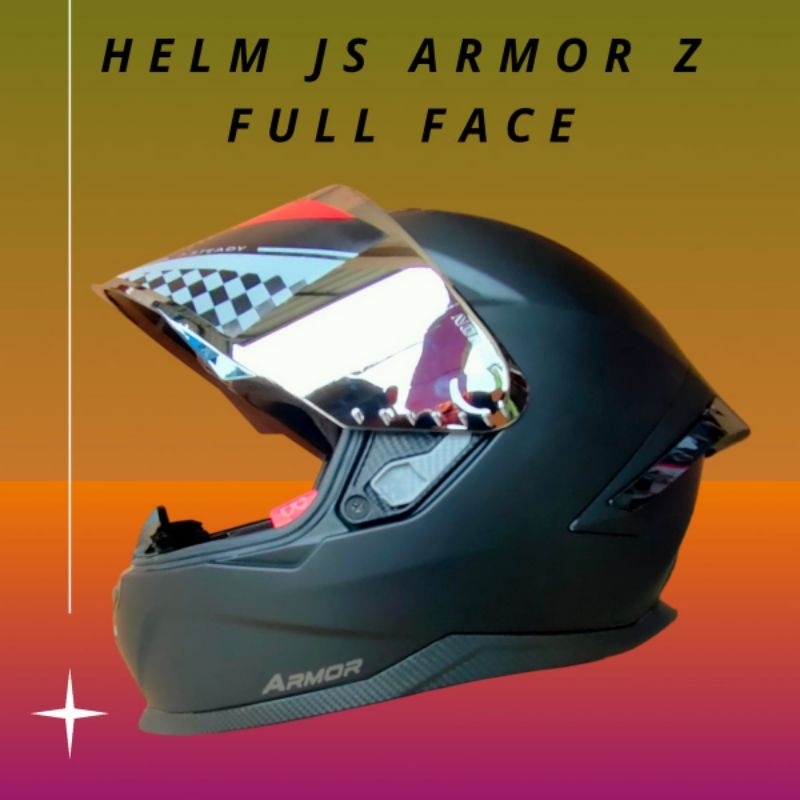Jual helm full face js armor Z solid polos visor iridium silver helmet ...
