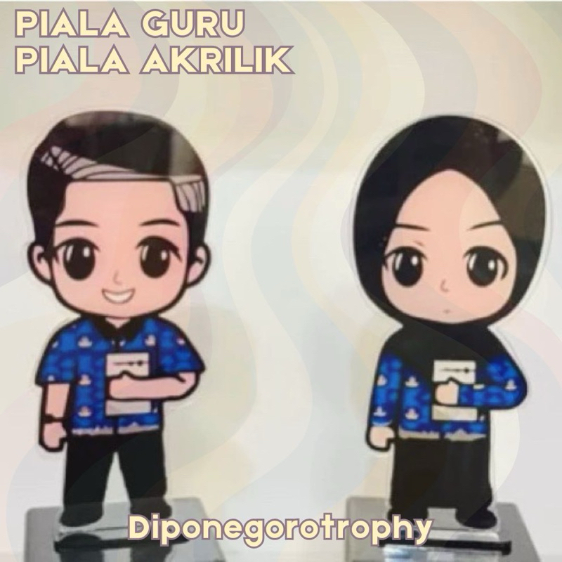 Jual Piala Guru KORPRI Karakter Guru Hadiah Korpri Akrilik Custom Kado ...