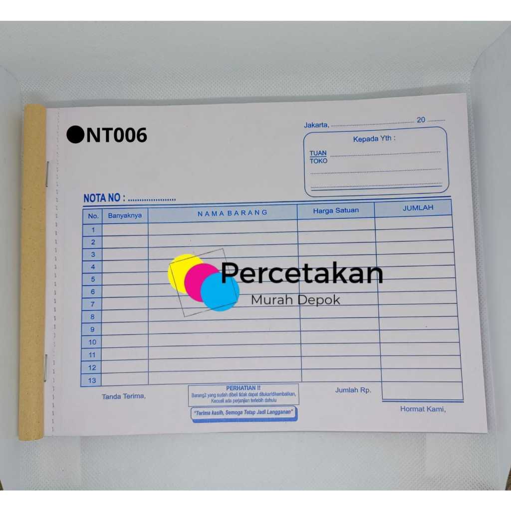 Jual Nota Lunas 2PLY Landscape Mendatar Kwitansi Nota Percetakan Murah NT006 | Shopee Indonesia