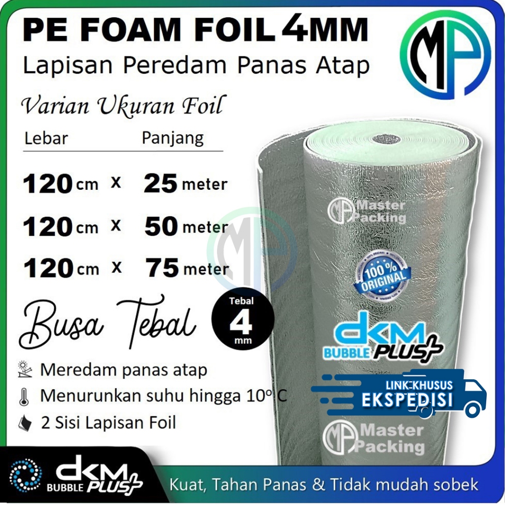 Jual Peredam Panas Atap PE Foam Foil 4mm Bubble Insulation Alumunium ...