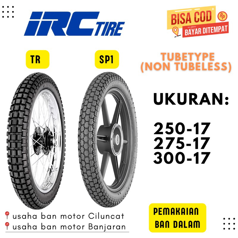 Jual IRC TR TRIALS SP1 250-17 275-17 300-17 TUBETYPE TRAIL NON TUBELESS ...