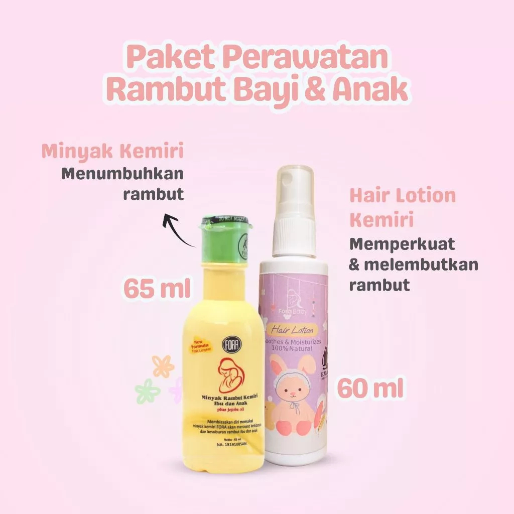 Jual Fora Bundle Minyak dan Hair Lotion Kemiri Penumbuh Rambut Anak ...