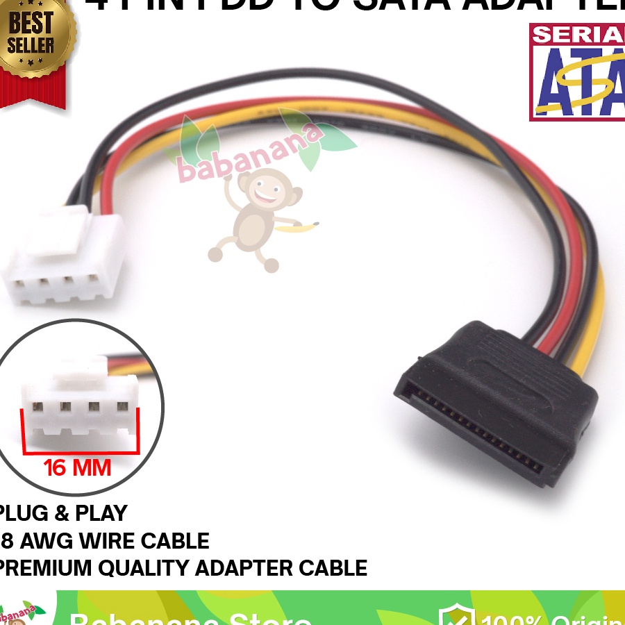 Jual PESTA HARGA SPESIAL Kabel Power DVR CCTV Sata Adapter to 4 Pin FDD ...