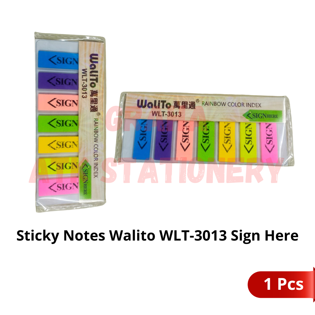 Jual [1 Pcs] Memo Sticky Note Walito WLT-3013 Sign Here / Kertas Memo ...