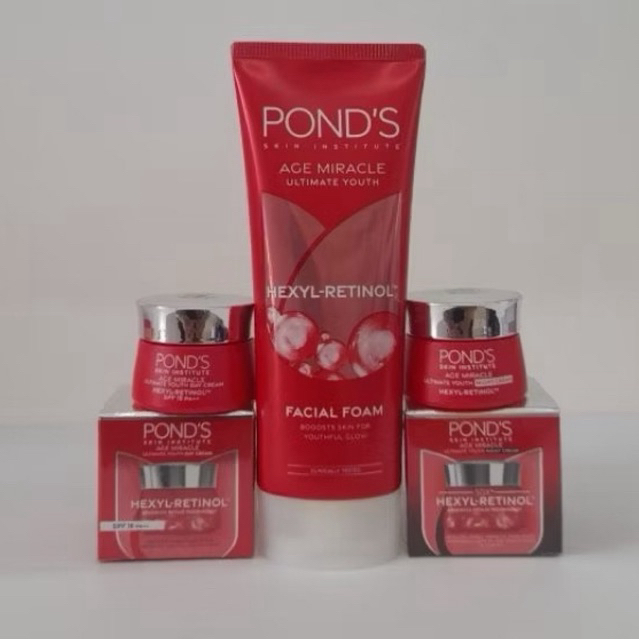 Jual Pond's Age Miracle 3in1 | facial foam 100g | day cream 9g | night ...