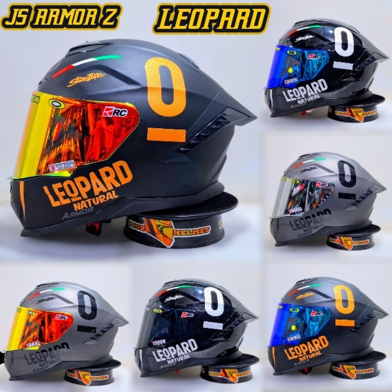 Jual Helm full face JS ARMOR Z black doff paket ganteng leopard ...