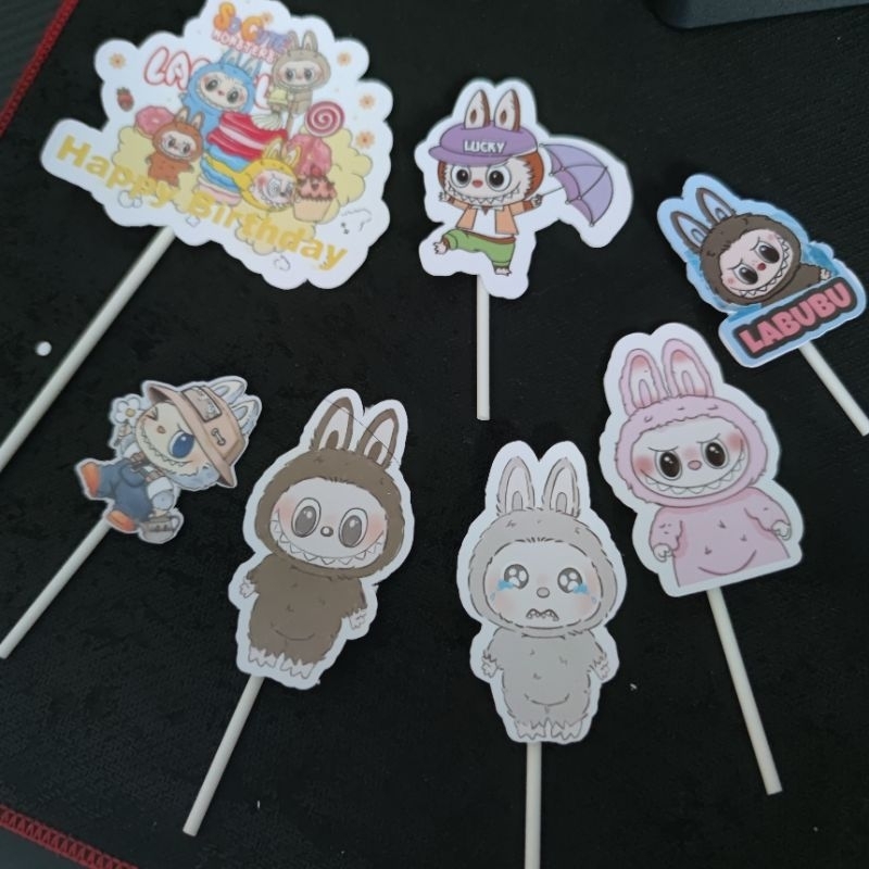 Jual TOPPER LABUBU SET KUE ULANG TAHUN DESAIN HAMPER MOTIF KARTUN Water ...