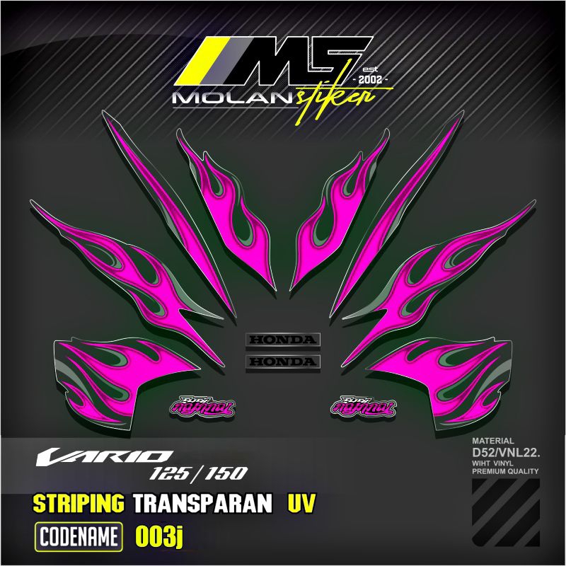 Jual Decal Sticker Striping Variasi Transparan Uv Vario 125 Api 2019 ...