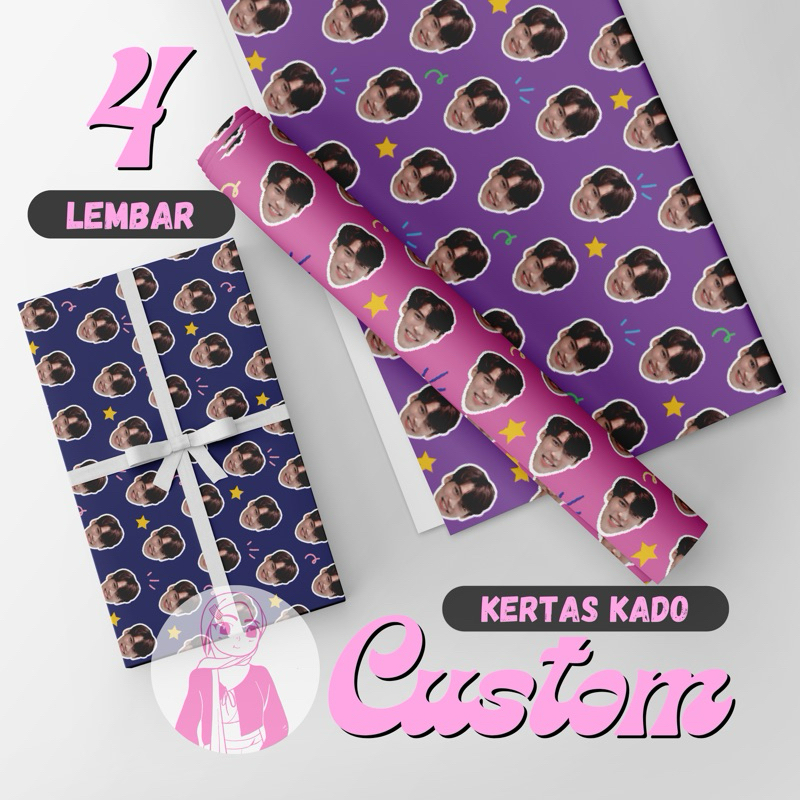 Jual KERTAS KADO CUSTOM A3 (ISI 4 LEMBAR) | Shopee Indonesia