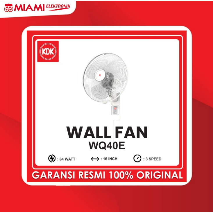 Jual KDK WQ40E Wall Fan 16 inch 3 Speed 2 Tali/Garansi Resmi/Kipas ...