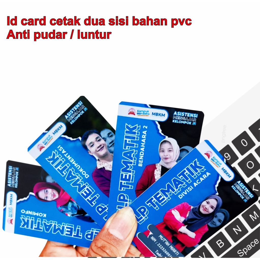Jual id card cetak 2 sisi bahan pvc anti luntur dan tahan lama | Shopee ...