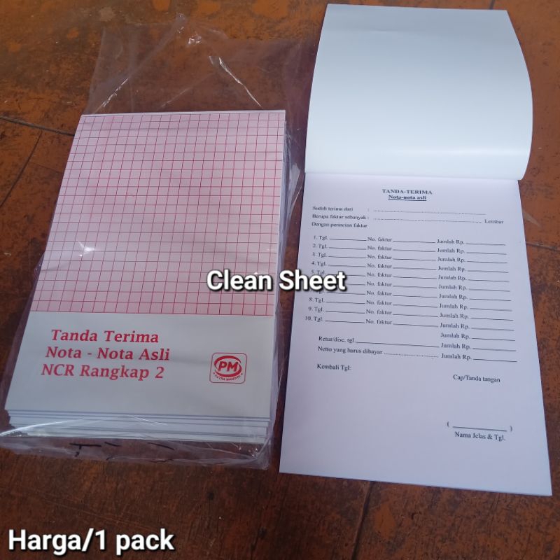 Jual Nota tanda terima rangkap 2 ply besar(Harga/1 pack,isi 10 buku ...