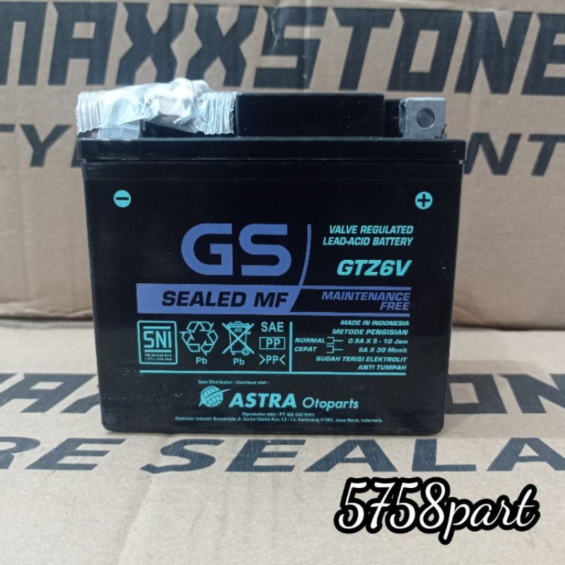 Jual Aki / Baterai GS GTZ6V 12v/5ah SATRIA FU, CBR150, BEAT ESP ...
