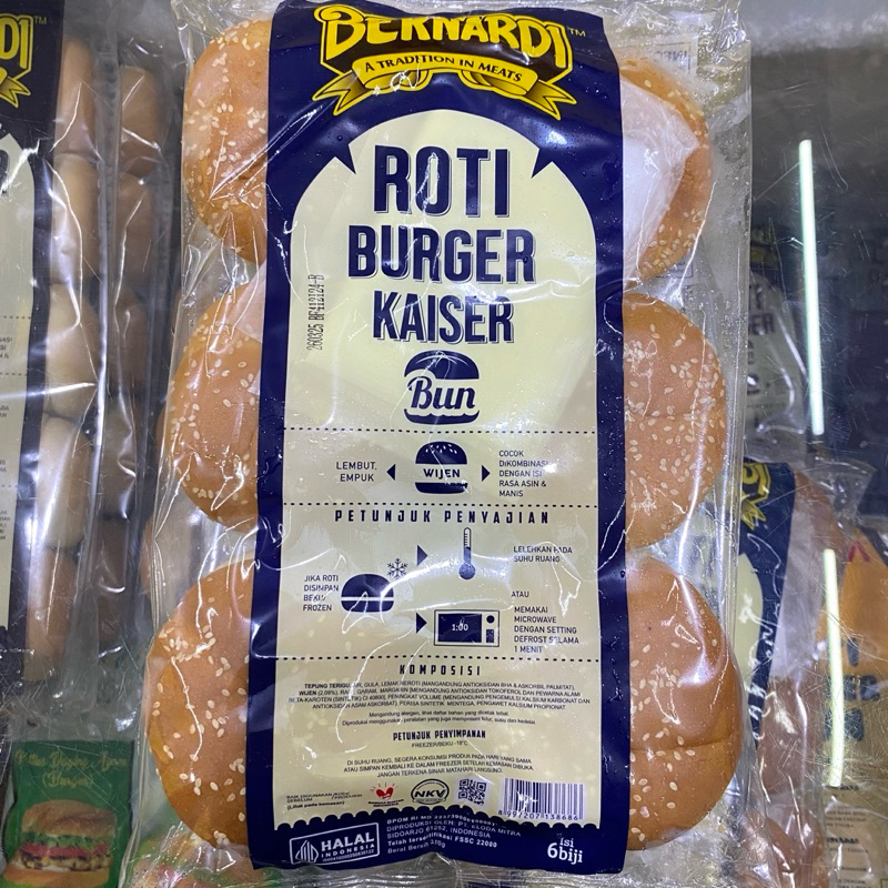Jual Bernardi Roti Burger Kaiser 310gr Isi 6 Biji | Shopee Indonesia