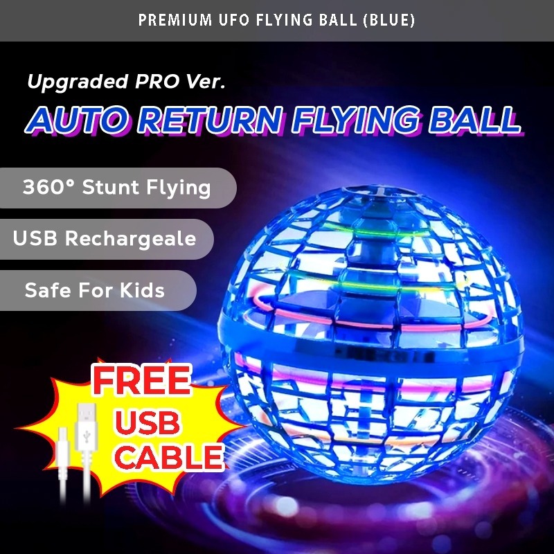 Jual Flynova Pro LED Flying UFO Ball 360° Rotating Drone Boomerang Spinner Fidget Fly Toys Bola ...