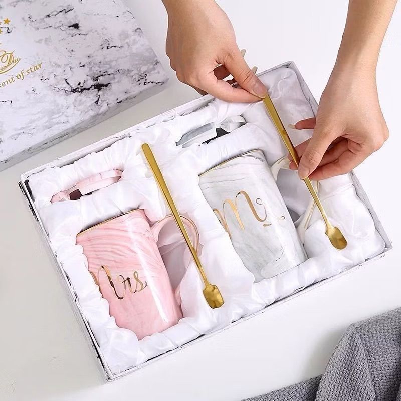 Jual Gelas Marbel Keramik | Couple Gift Set Gelas Keramik Hampers ...