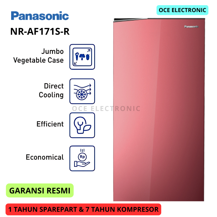 Jual KULKAS 1 PINTU PANASONIC NR-AF171S-R [155 L] - Red | Shopee Indonesia