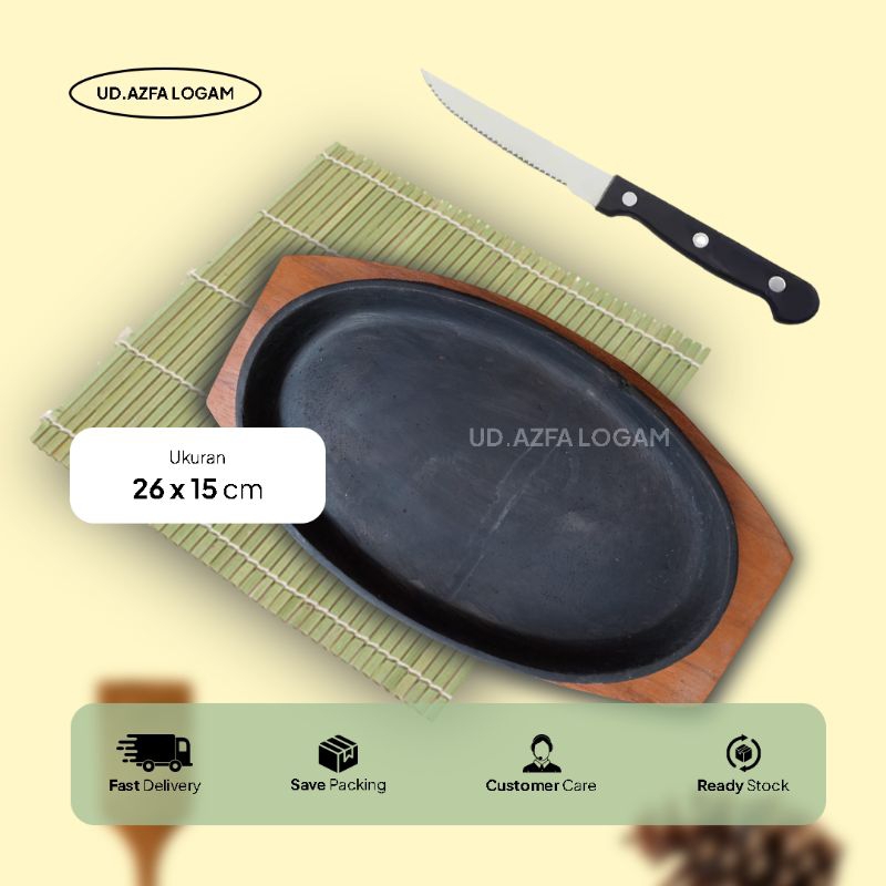 Jual piring steak hot plate oval besar | Shopee Indonesia