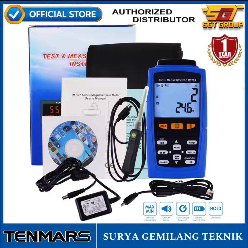 Jual Magnetic Field Meter Tenmars TM-197 AC DC Magnet TM197 Strength ...