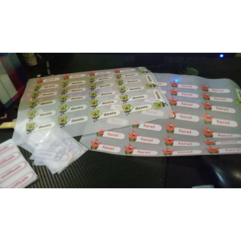 Jual sablon Setrika /DTF Label Nama satuan | Shopee Indonesia