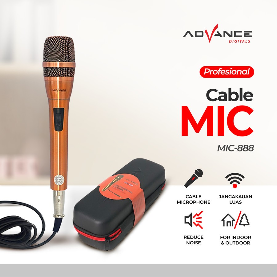 Jual COD Mic Kabel MIC-888 Advance Single Profesional Dynamic ...