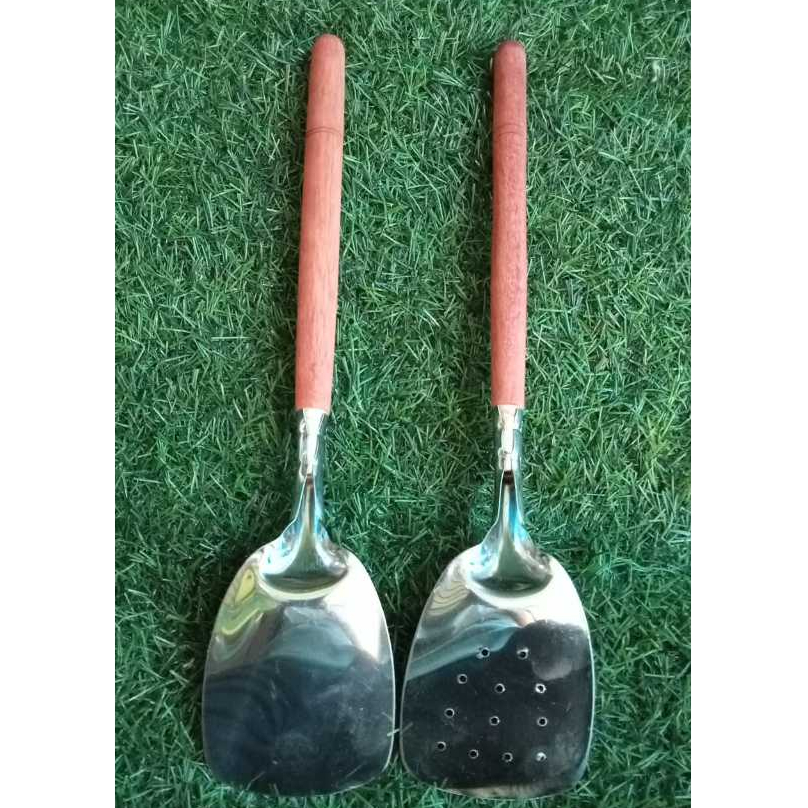 Jual Sodet/susuk/spatula stainless gagang kayu | Shopee Indonesia