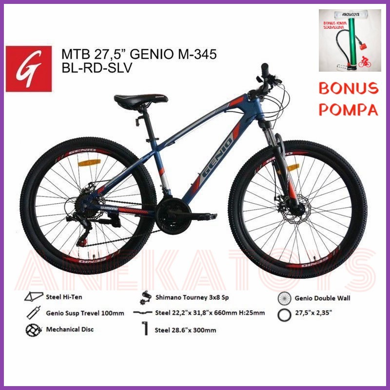 Jual Sepeda Gunung Genio MTB M345 Hi- Ten Steel 27x2.10 Inch Shifter ...
