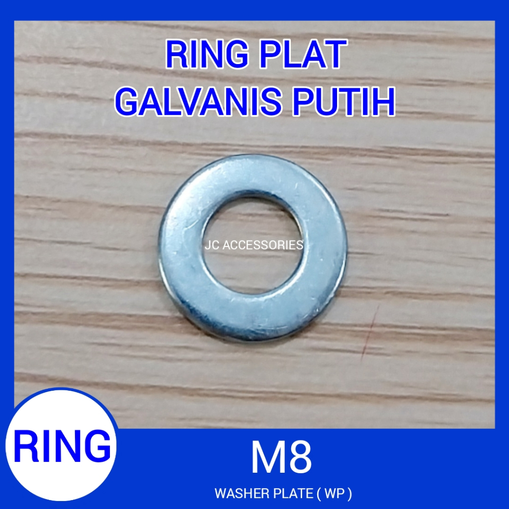 Jual [ 1 PACK = 50 PCS ] RING PLAT M8 GALVANIS WP M8 WASHER PLAT WASHER ...