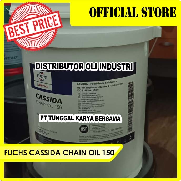 Jual FUCHS CASSIDA CHAIN OIL 150 ( 20 Liter - Ready Stock ) | Shopee ...