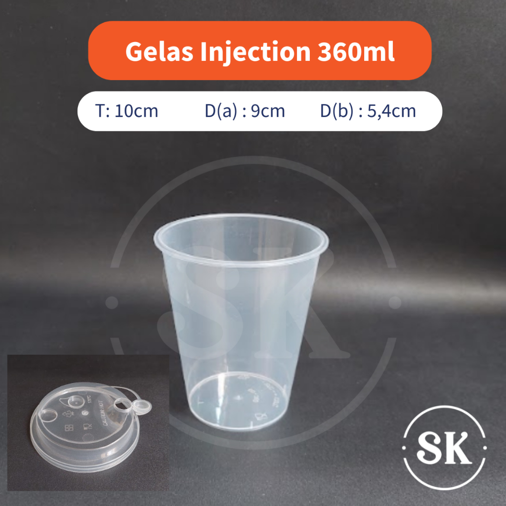 Jual (isi 50) Gelas Injection 360ml / 400ml / 500ml / 700ml / Lid Cup ...
