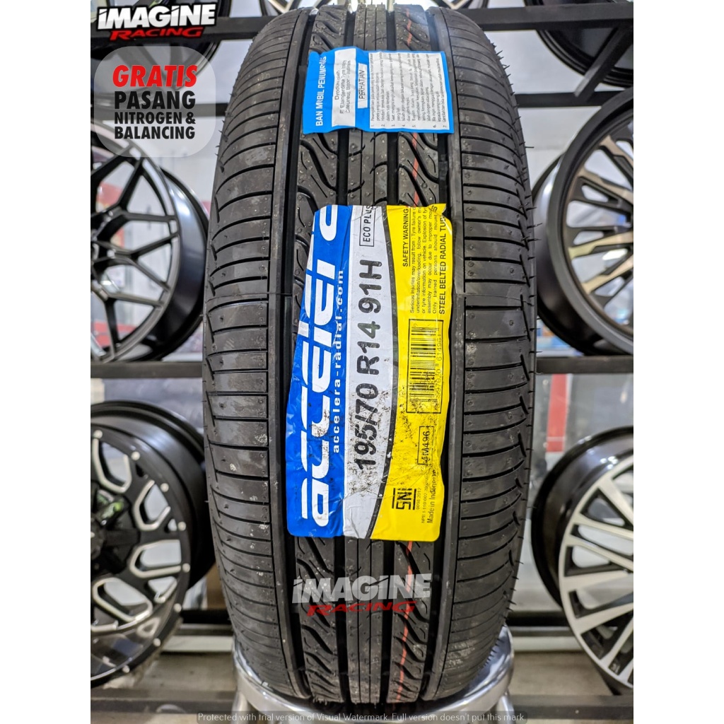 Jual Ban standar mobil ukuran 195 70 R14 merek accelera eco plush ban tubeles murah | Shopee ...