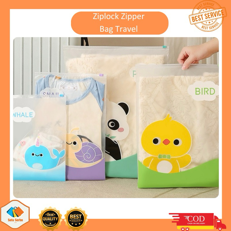 Jual Ziplock Zipper Bag Travel Pouch Karakter Hewan Penyimpanan ...