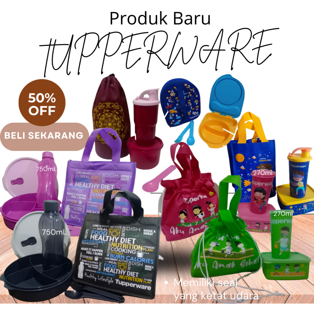 Jual bekal makan tupperware mulai dari 70ribuan/ jolly power/ BYO/ Miki ...
