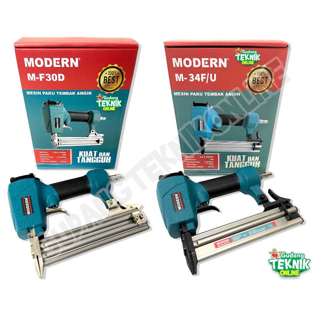 Jual Mesin Paku Tembak Angin MODERN M-F30D M-34FU M-1022J / Air Nailer ...