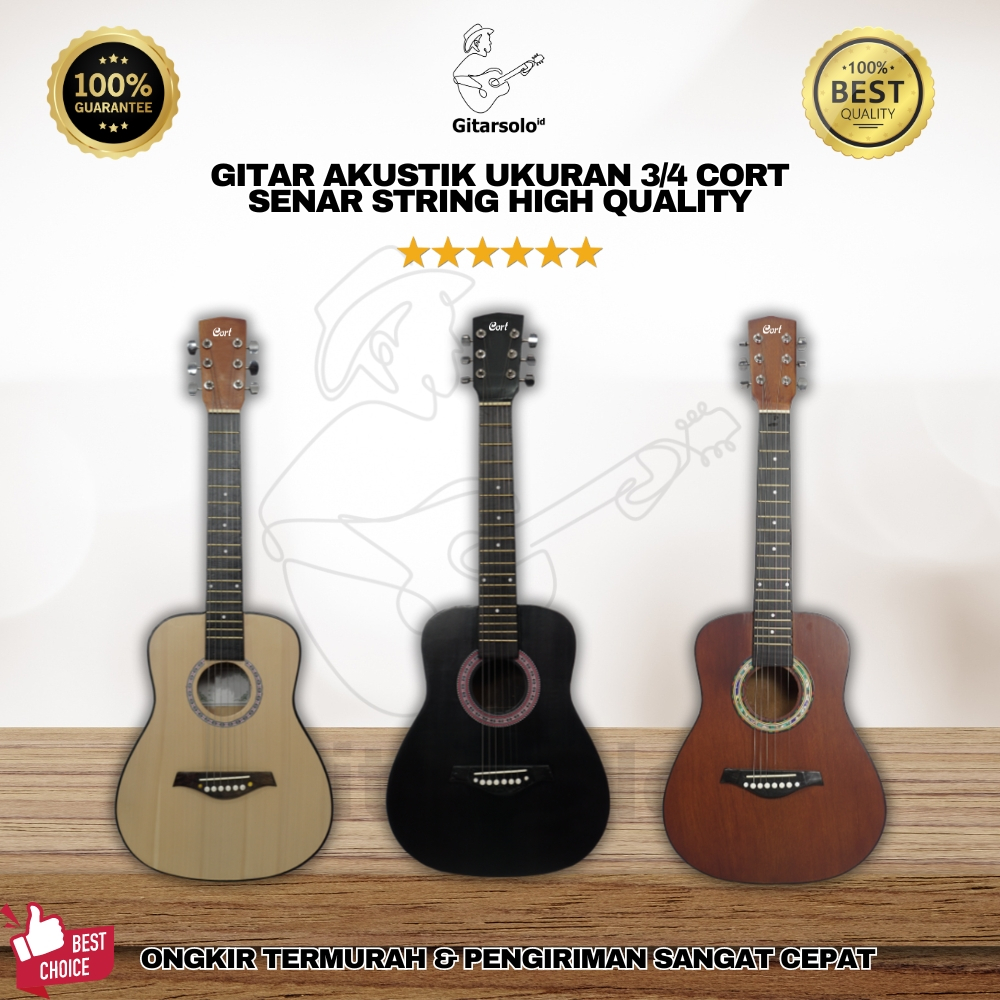 Jual Gitar Akustik Ukuran 3/4 Cort Senar String High Quality | Shopee ...