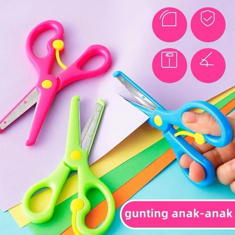 Jual Gunting Kertas Kecil Gunting Safety Lock anak Anak Gunting Anak ...