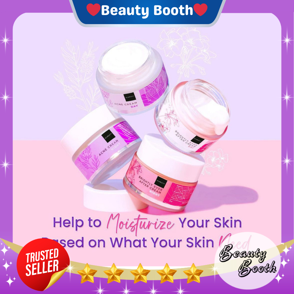 Jual SCARLET WHITENING DAY & NIGHT FOR ACNE / BRIGHTLY EVER AFTER CREAM ...