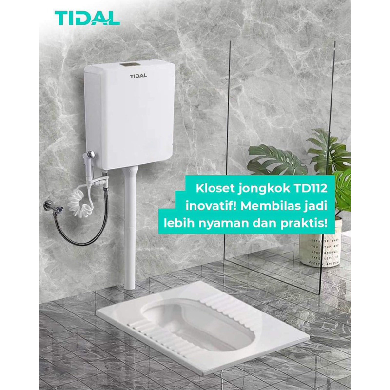 Jual Set Kloset Toilet / Tidal Closet Jongkok Flush TD112 Otomatis tangki / Hanya Kirim tegal ...