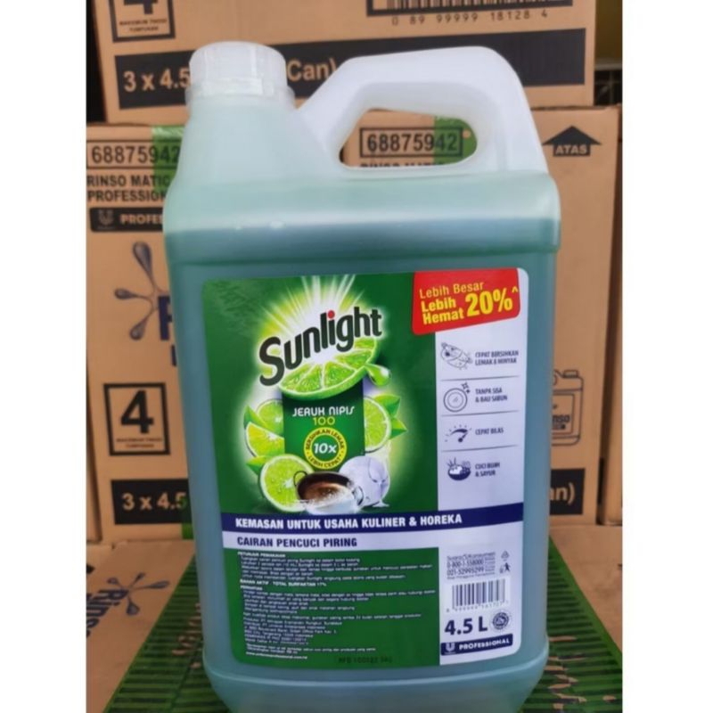 Jual Sunlight professional jeruk nipis derigen 5 liter sabun cuci piring | promo spesial ...