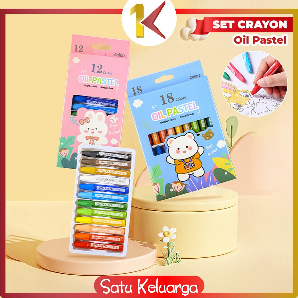 Jual SK-A99 Crayon Oil Pastel Isi 12 dan 24 Warna Motif Kartun ...