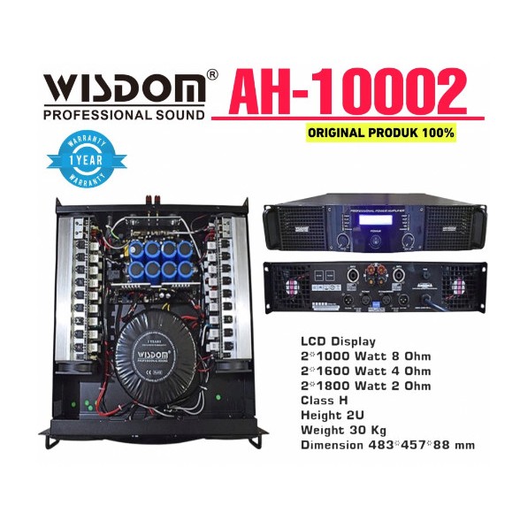 Jual Wisdom AH10002 Power Amplifier Original Power Ampli Wisdom AH ...