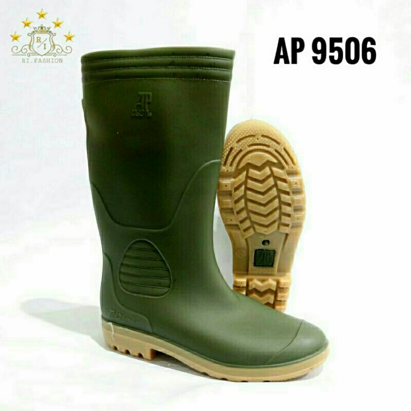 Jual sepatu boots hijau sepatu boot sawah septu bot proyek size 39_43 ...