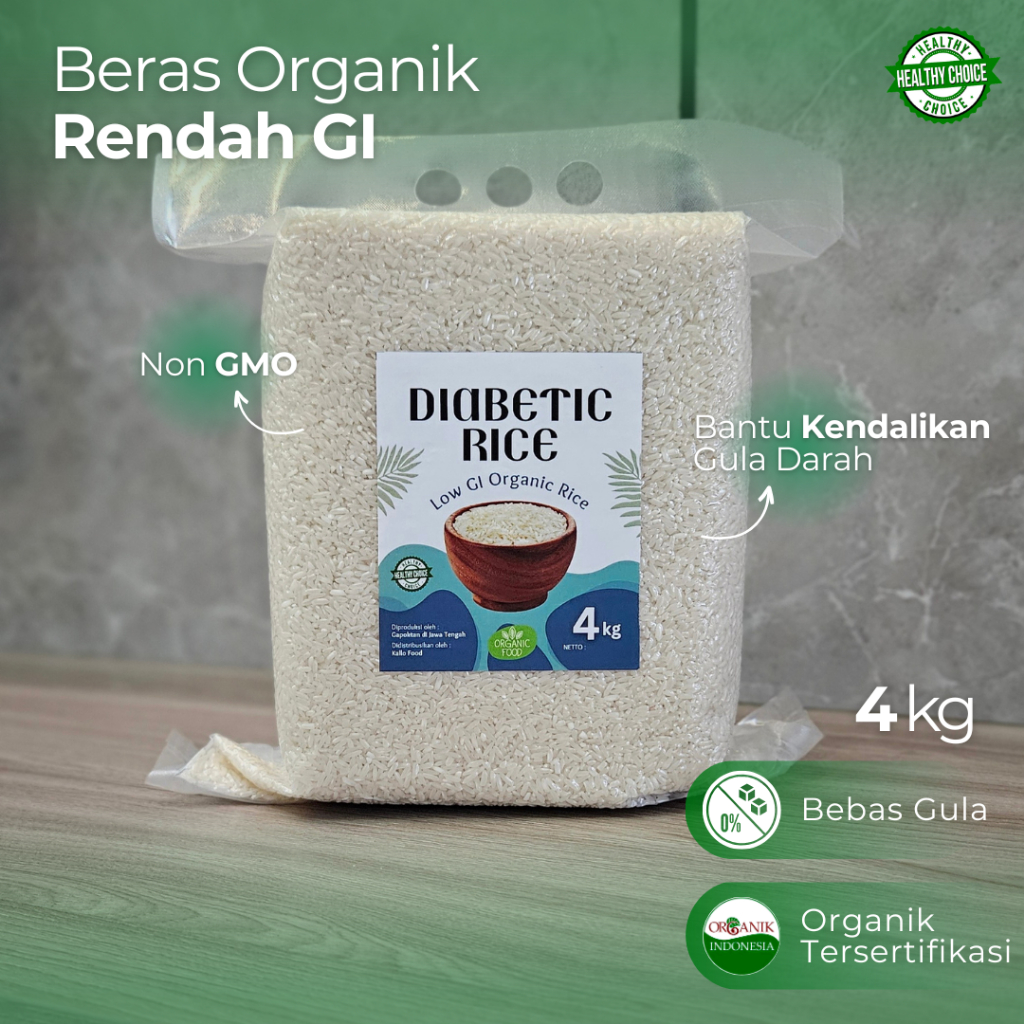 Jual Beras Kallo 4 kg | Beras Diabetes Organik | Beras Rendah Glikemik ...