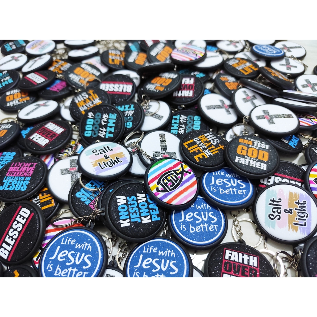 Jual ganci kristen katolik tema ayat rohani keychain quote bible verse ...